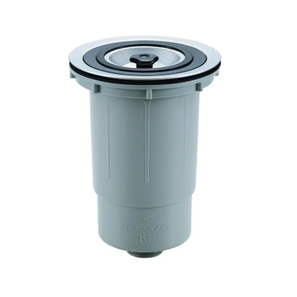 シンク用の深型排水トラップです。業務用シンクに広く使われています。防臭ワン、パイプの取外しができます。商品名：深型排水トラップ G1-1/2ネジ 樹脂カゴ仕様 TO-194WP Φ186×H258.6mmメーカー：SUGICO(スギコ)メー...