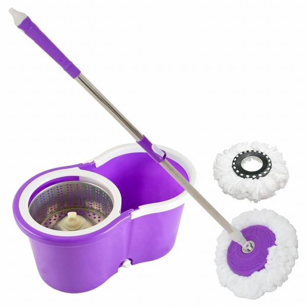 【かんたん洗浄】モップを上下させるだけでどんどん汚れが落ちていきます。ダブル回転手早く洗浄できます。【脱水で手を汚さない】手で絞る手間は必要ありません。押し込む力で回転し、脱水します。【スムーズな排水】脱水層の底には排水口が付いており、バケ...