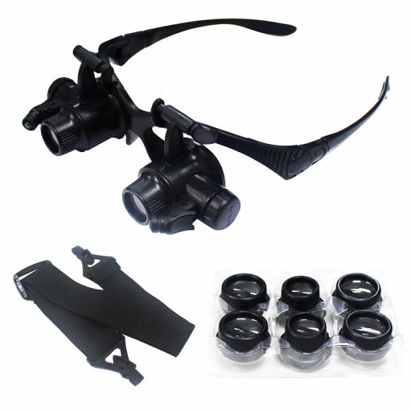 細かいピンポイント作業に最適！貴金属や精密部品の傷やヒビのチェック、精密金具の曲げ加工、腕時計の修理電池交換、電子機器の修理など10倍・15倍・20倍・25倍の異なる倍率に！レンズ交換は簡単で、用途に合わせて取り換え可能です。左へ回すと取り...