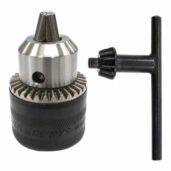 充電ドリル、インパクトドライバー用ドリルチャックです。充電ドリルやインパクトドライバーに取り付けて色々な先端工具をカンタンに固定！一般的なインパクトドライバーに幅広く対応。 穴あけや研磨・彫刻など様々な作業に！ハンドルタイプなので、ビットを...