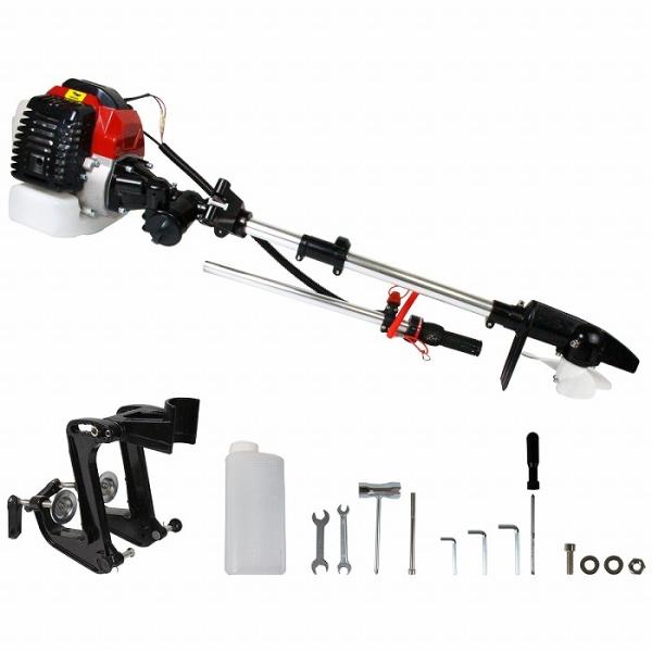 お手持ちのゴムボート・インフレータブルボートが、簡単取り付けでモーターボートに早変わり！コンパクトで軽量なので取り扱いやすく持ち運びや収納も簡単です。もちろん免許や船検も不要です♪●エンジンモデル：1E44F-6●エンジンタイプ：2スト 4...