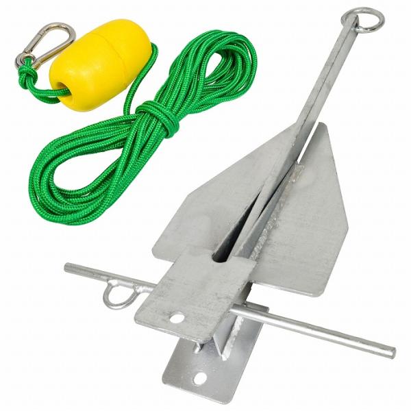 4〜6m（14〜19ft）くらいのプレジャー艇に最適！ダンフォースアンカーとアンカーロープのお得なセットです♪プレジャーボート用アンカーのスタンダード型です。泥や砂利、砂地などの地質で特に威力を発揮する、万能型のアンカーです。シャンク部はね...