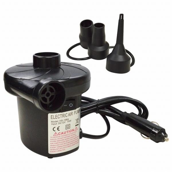 海＆プール、アウトドア、レジャーの必需品！！ 12Vのシガーソケットでのみ使用可能です。  【空気入れ＆空気抜き】 吸気と排気の両対応の優れものです。 ノズルを「INFLATE」に差し込むと「空気入れ」に、 「DEFLATE」に差し込むと「...