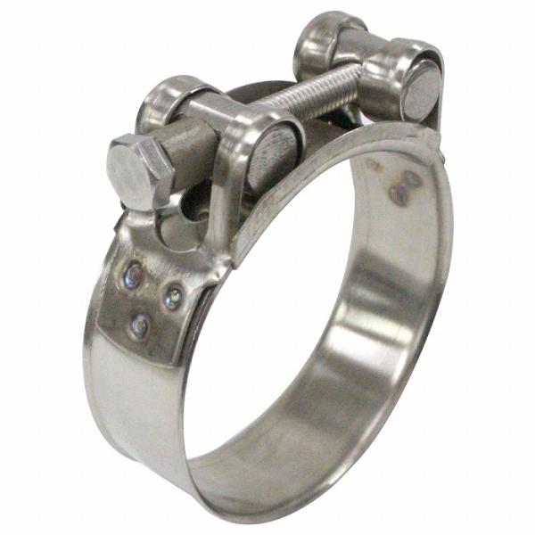 マフラーの連結時の締め付けに！レンチで簡単に締め込み可能なボルト式のマフラークランプです。ワイドタイプで確実にしっかりと固定します！マフラーのほかにエンジンルーム内のホースなどにも使用可能です。サイズも太さに合わせて微調節♪無段階調整が可能...