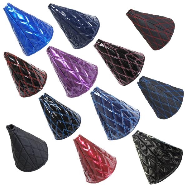 被せるだけの簡単装着！内装をお洒落にドレスアップ！汎用タイプのシフトブーツ、シフトノブカバーです。素材はカラーによって2種類！マット仕上げの艶消しブラックは、触れると柔らかくしっとり。温かさや上品さ等を感じられる素材です。エナメル素材は光沢...