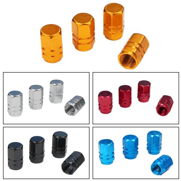 汎用 アルミ製 タイヤバルブキャップ 4個セット 六角型既存のエアーバルブキャップと取りかえるだけなので簡単！ホイールや車体のカラーに合わせてドレスアップ出来ます。カラーチェンジすることで足元からおしゃれにカッコよく♪軽量で、頑丈なアルミ製...