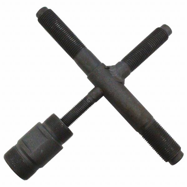 スクーター/バイク用 ロータープーラー(フライホールプーラー)バイクのフライホイール及びインナーローターを外すのに使用する特殊工具です。付属のプライヤーコネクターをフライホイールにはめ込んで、レンチで押さえ十字シャフトをねじ込んでいくと簡単...