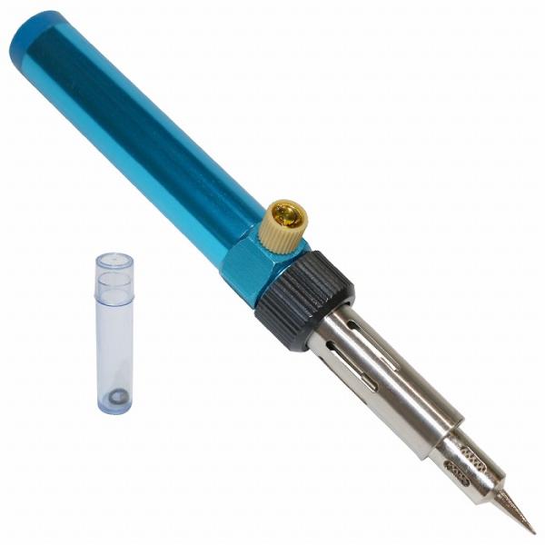 車やバイク等、野外での電装品の修理に！電源の使用できない場所の作業などで活躍するコードレス半田ごてです！●着火後、コテ先が数秒で温まるのですぐに使用可能です。●コテ先を外すことで、バーナーとしても利用可能です。【使用例】(1) 半田ごてにガ...