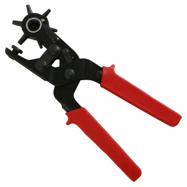 簡単にベルトなどの穴あけができ、サイズ変更もラクラク！6サイズ（2.0-4.5mm）対応の回転式穴あけパンチです。革製品、布製品、ビニールシート、ゴム板、ホビー、レザークラフト、裁縫など等間隔での正確な穴あけが可能です。サイズ：全長208×...