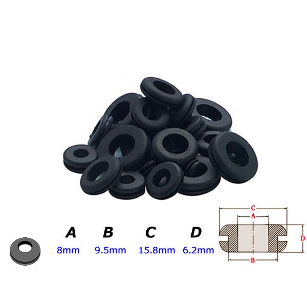 ラバーグロメット 30個セット配線穴をエッジ部からの振動や摩擦の熱により、 ケーブル皮膜が剥がれたり削れるのを防ぐ為です。 貫通部断面部分やケーブル被膜を保護し、断線やショート等の トラブルから電装品を守ります。