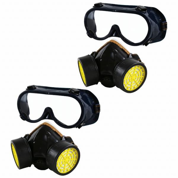 Point 1 : 塗装やパテ研ぎ、スプレーガン使用時、粉塵の低減に効果的です！Point 2 : 視界の広いゴーグル付きなので、解体作業や枝打ち作業などにも活躍します。Point 3 : マスクはアジャスターで長さを合わせてご使用いただけ...