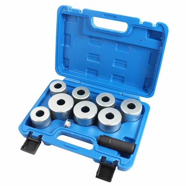 圧入タイプのタイロッド(ボールジョイント)エンドブーツの打ち込みの際に用いるインストールソケットで、簡単に装着する事ができます。軽自動車や普通乗用車、トラックに適用しております。【セット内容】アタッチメント×8点【サイズ（約）】アタッチメン...