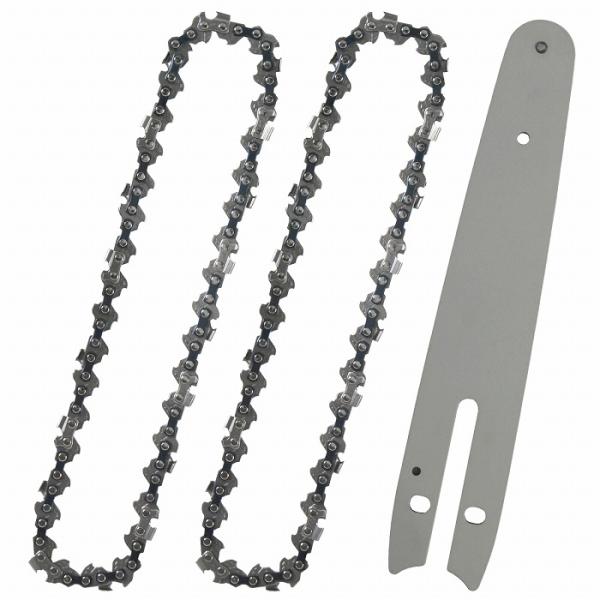 電動チェーンソー用の替刃です。焼き入れされた炭素鋼で高硬度を持ち、断裂しにくく、耐用性、耐摩耗性に優れています。丸太切りや家庭用薪、木製角材の切断、庭木の枝打ち・伐採、枝の剪定、竹の切断などの様々な用途で活躍します。・簡単取付けチェーンソー...