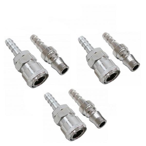 エアーホース末端に接続するタケノコ型のオス＆メスsetです。コンプレッサーを使用するエアーブラシなどのクイックジョイントとして使用できます。ホースを先端に差し込んでナットをレンチで締めるだけの簡単取り付けです。●洗浄ノズルの接続に設備配管か...