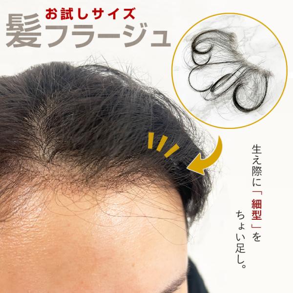 【発売日：2024年06月06日】髪フラージュのお試しサイズがついに登場！(期間限定)装着面積は通常版の髪フラージュの約３分の１。ちょこっとだけ増やしたい方や、いつも通常版の髪フラージュをカットして使用されている方にピッタリ！「とにかく一度...