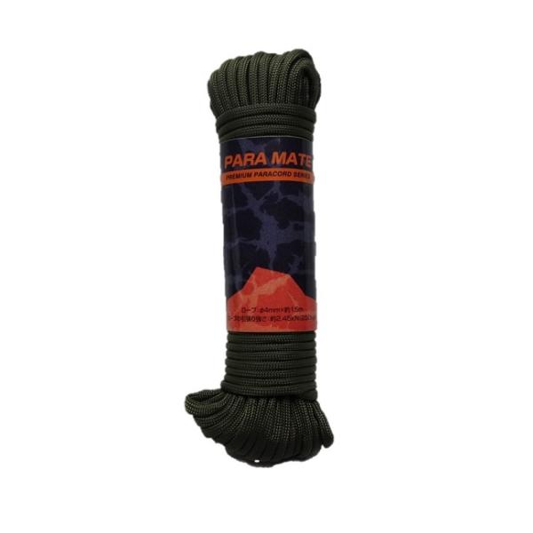 ●発色の良いロープで、通商「パラシュートコード（バラコード）」の愛称があります。●中芯がありナイロンで出来ています。●Φ4mm引張り強さ：2.45ｋN（250Kgf）●材質：ステンレス