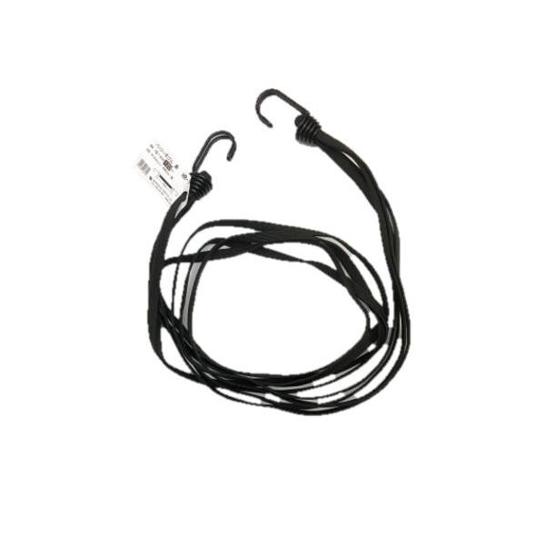 ●伸縮性のある、両端フック付きの平ゴムです。●四つ又になっているので、四面から固定することが可能です。●材質：フック　スチール　中芯　天然ゴム