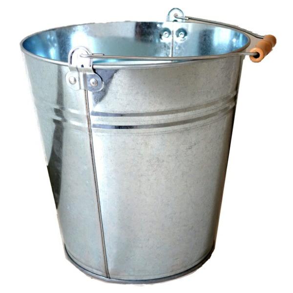 ●ブリキ製のバケツです。●現場での使用、お掃除、園芸など幅広い用途でのご使用が出来ます。●色替えでアンティーク風でのご使用もお勧めです。【仕様】●幅X奥行きX高さ(cm)：約33X31X30●容量：13L