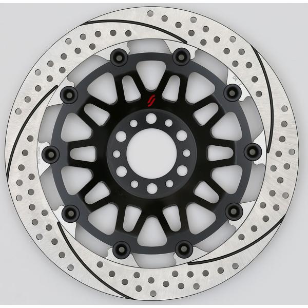 ■商品詳細サイズ: 320mmピンカラー: ブラックアウターデザイン: ホール＆スリットインナーデザイン: Mタイプインナーカラー: ブラック厚み: 5.5mmフローティング仕様: フルフローティング/セミフローティング左右: 左/右■適合...