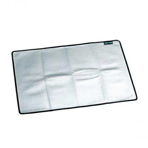 「ラスタン（R）」を使用し、バーナーによる輻射熱を約70％カットテーブル面を傷めないアルミ加工断熱シート。