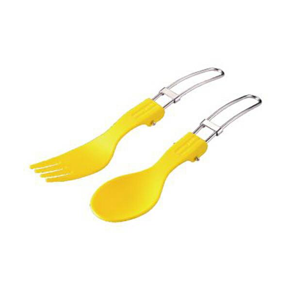 カラフルなカトラリーシリーズフォールディング仕様の軽量モデル。選べる9色展開。先端が樹脂製なのでフッ素等のコーティングを傷つけません。