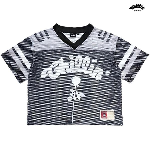 日本国内だけでなく世界に向けても活動している話題の注目ブランド"CHILLIN"取り扱い開始！トレンド感のあるボックスシルエットメッシュジャージ。