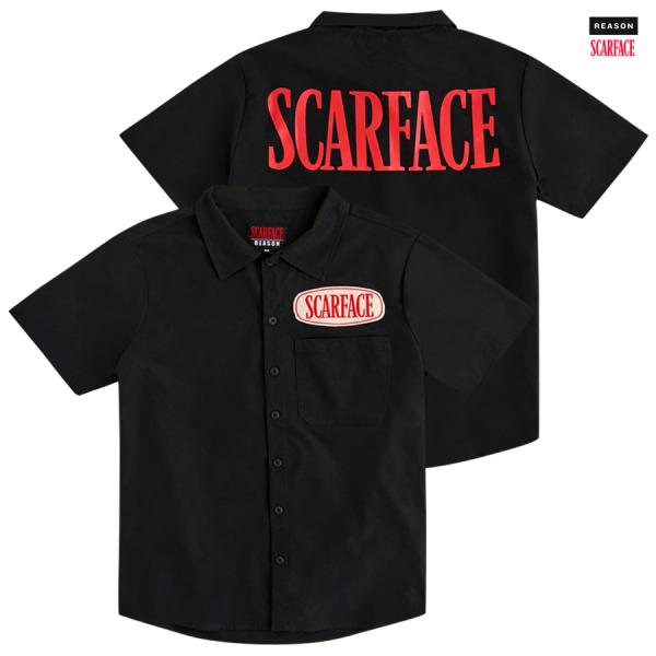 REASONから今なお熱狂的なファンによって支持されている傑作映画"スカーフェイス"とのオフィシャルコラボアイテムが入荷！ハイセンスなデザインが支持を受け、各種メディアでの紹介や、有名ブランドとのコラボ等でも注目されているストリートブランドです。