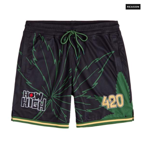 REASONよりメソッドマン&amp;レッドマン主演でお馴染みのスモークムービー"HOW HIGH"コラボレーションアイテム！インパクトあるデザインのバスケットボールショーツ。同時リリースのトップスとセットアップコーデも可能です！
