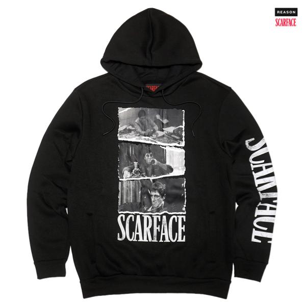 REASONから今なお熱狂的なファンによって支持されている傑作映画"スカーフェイス"とのオフィシャルコラボアイテムが入荷！ハイセンスなデザインが支持を受け、各種メディアでの紹介や、有名ブランドとのコラボ等でも注目されているストリートブランドです。