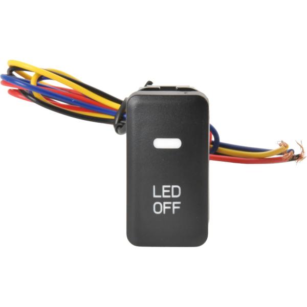 スイッチホールに増設！オン/オフLEDスイッチ！■車種：ハイエース■型式：100系■年式：H8.8-H16.8■備考：トヨタBタイプ【確認事項】※取付場所はインパネ部分になるとは限りません。空ポートの形状をご確認の上、形状に合った場所へお取...