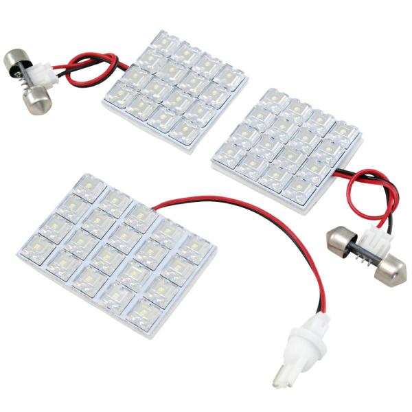 RIDER1775【セット内容】フロント：4×4連(2個) 端子形状：T10×31センター：4×5連 端子形状：T10合計3ピース52発(FLUX LED採用)【確認事項】純正LEDルームランプ装着車は取付不可車種によりゴースト・微点灯にな...