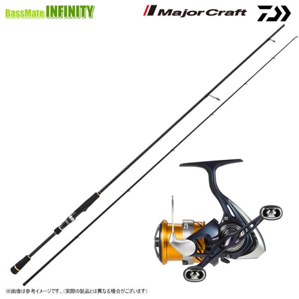 納期:2〜4日予定(土日祝水曜を除く)お取寄せでのご発送これからエギングを始められる初心者の方に最適な、当店おすすめ、ロッドとリールのセット商品です。【ロッド：メジャークラフト　エギゾースト 1G EZ1-862M】エギングの定番のオールラ...