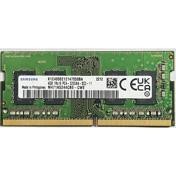 中古 SAMSUNG 1R×16 PC4 3200 4GB DDR4 SO-DIMM 片面実装M471A5244CB0-CWEロット及び製造国はランダムとなります。パッケージ、その他付属品はありません。・発送　簡易梱包クリックポストにて2営...