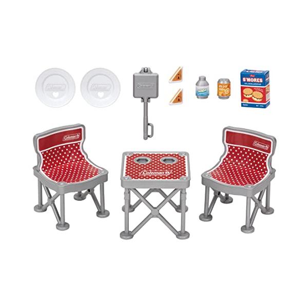 「商品情報」説明商品紹介コールマンデザインのチェア＆テーブルがリカちゃんサイズに!!大人気のホットサンドクッカーや小物もセット。大人気のコールマンのチェア＆テーブルとホットサンドクッカーをリカちゃんサイズにリアルに再現しました。テーブルには...