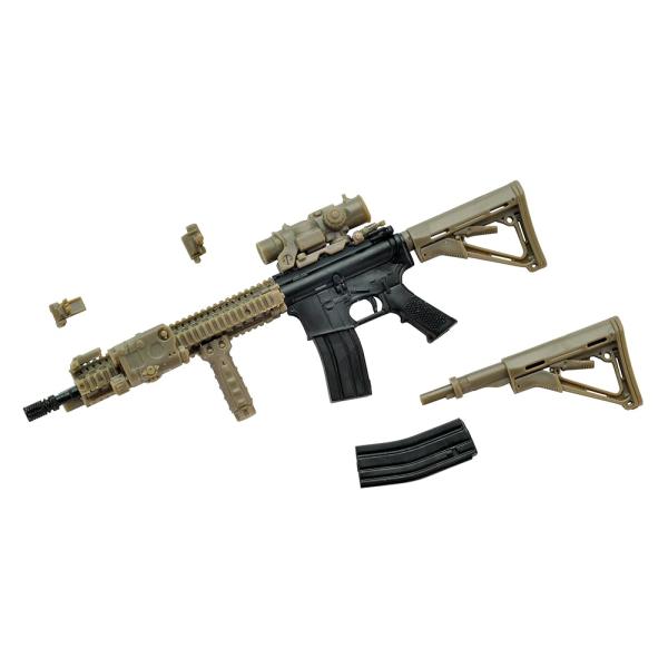 「商品情報」商品紹介リアルさと可動フィギュアとの組み合わせを両立した1/12スケール組み立てキット「リトルアーモリー」。米特殊作戦軍が進めるSOPMOD計画「Block2」のアクセサリーを装備した特殊部隊用のM4A1です。銃口付近まで延長さ...