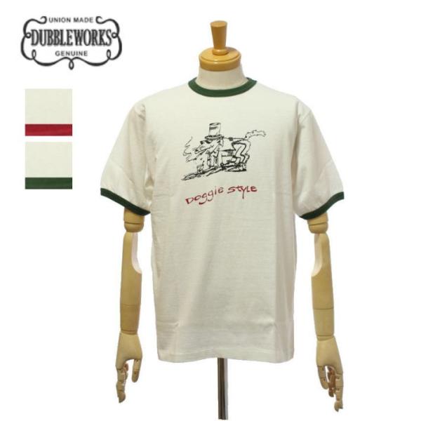 「DUBBLE WORKS　ダブルワークス」定番の半袖リンガーTシャツ。ボディはもちろん丸胴仕様で、ベーシックなサイズ感です。着心地のよい編み生地にヴィンテージ感あるグラフィックをプリントしたダブルワークスのプリントコレクション。綿　100...