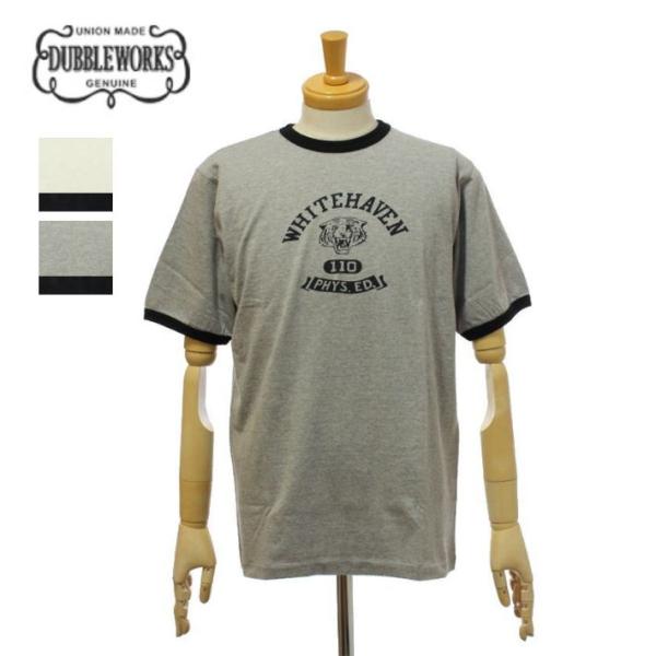 「DUBBLE WORKS　ダブルワークス」定番の半袖リンガーTシャツ。ボディはもちろん丸胴仕様で、ベーシックなサイズ感です。着心地のよい編み生地にヴィンテージ感あるグラフィックをプリントしたダブルワークスのプリントコレクション。綿　100...