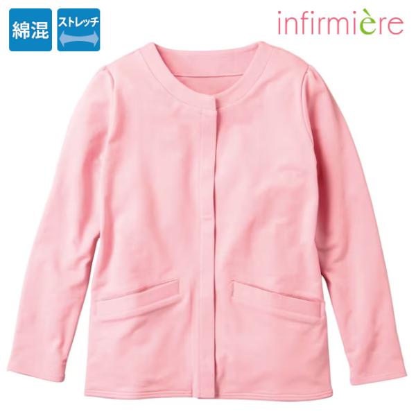 着心地&amp;デザイン自慢のウエア優しい印象の丸衿できちんと見えて上品なデザイン【綿混】【商品詳細】●素材/ポリエステル60%、綿35%、ポリウレタン5%(TCストレッチ裏毛)