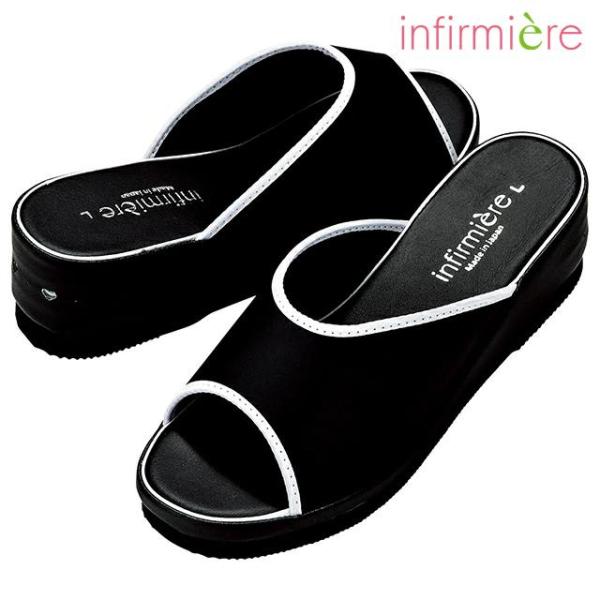 サイドを深くホールドして足浮きなしのシンプルスリッパタイプ【アンファミエオリジナル】【日本製】【シングルエアー入り】【ヒール高約5.0cm】●素材／合成皮革●かかと高さ／約5ｃｍ●重量／約165ｇ※シューズ・サンダルの重量は、記載のない限り...