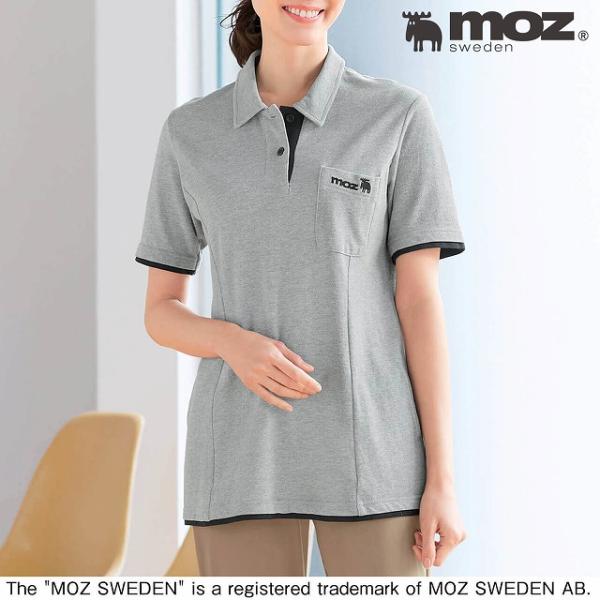 【アンファミエオリジナル】【毛玉になりにくい】北欧らしいキャラクターのヘラジカ「エルク」でおなじみのブランド、MOZ着やせシルエットのポロでトータルコーデして差がつくおしゃれが思いのままに！胸ポケットにロゴ刺しゅう入り【商品詳細】●素材／綿...