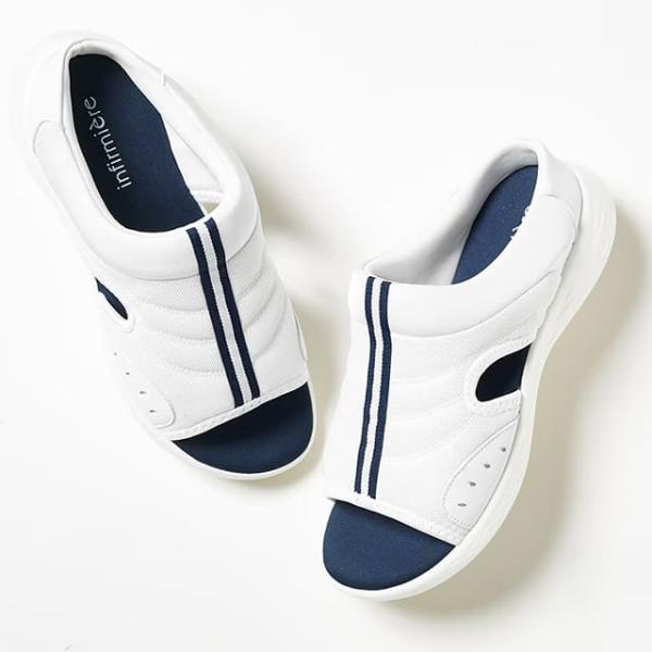 スタイルアップが叶う！すぐ使えるお仕事靴毎日が忙しく運動する時間のない人に。お仕事しながらキレイを目指せるサンダルをご紹介！1歩ごとに換気！サッと履けて爽快感クッションの弾力と3層メッシュ素材が足を疲れにくくムレにくく快適にキープします。足...