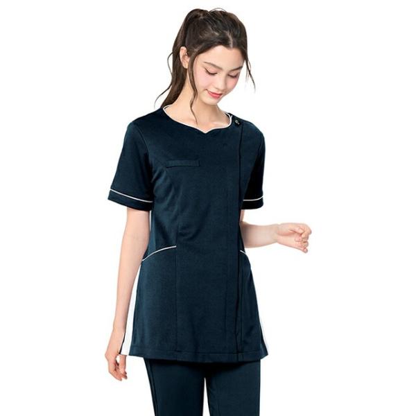 【のびやかな上質素材を採用】マシュマロストレッチマシュマロのような柔らかさの上質カットソー。動くたび見えるサイド配色がポイント！・髪型やメイクが崩れにくい前ファスナー開き腰にインカムやスマホが入るポケット付き【アンファミエオリジナル】【タテ...