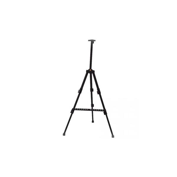 コンパクトに収納できる軽量3段イーゼルなので持ち運びに便利で、屋外でもイスに座って描きたい人にお薦めのポータブルイーゼルです。キャンバス受けをセットするツメが手前の2本の脚の1段目と2段目にあり、最大727mm(F20号タテ)まで制作可能。...