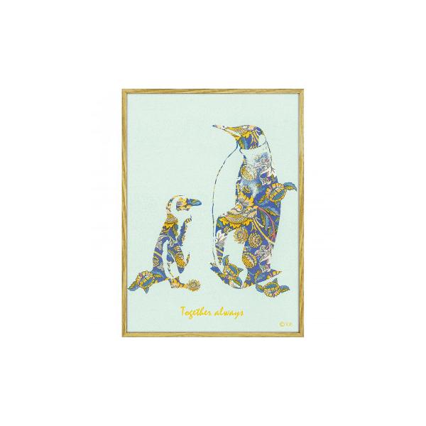 絵と額がセットになった商品です。華やかなフラワーデザインアートで、ワイルドな動物たちのシルエットを彩りました。<br>●こちらの商品は、北海道・沖縄・離島への配送は、別途送料がかかる場合がございますので、予めご了承くださいませ。