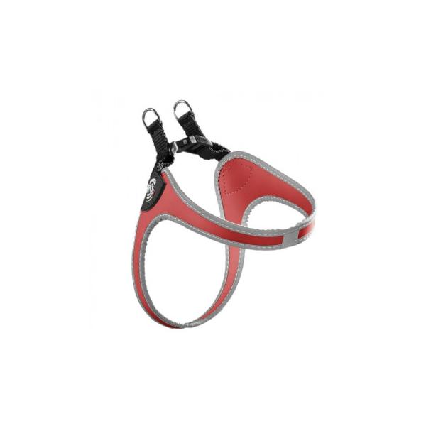 小型犬用に設計されたハーネスです。背中のバックルは簡単に着脱可能で、毎日の散歩やドッグラン、アジリティーなどの運動をする際に動きを妨げないシンプルな設計です。縁に光を反射するリフレクト素材を使用しているので夜間のウォーキングにも最適です。素...