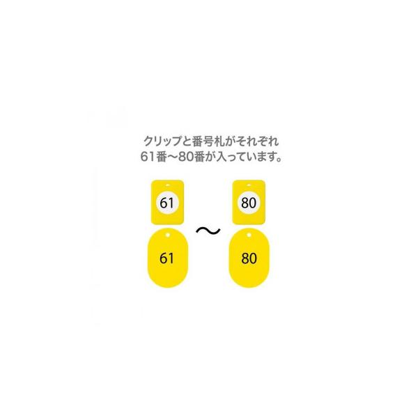 クリップ+番号札。20番単位で購入できます。<br>●こちらの商品は、北海道・沖縄・離島への配送は、別途送料がかかる場合がございますので、予めご了承くださいませ。
