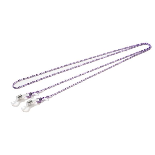 こちらの商品ページのタイプはパープルです。鮮やかで綺麗なメガネチェーン♪豊富なカラーバリエーションをご用意しました。ファッションに合わせてコーディネートしたくなります♪お洒落なデザインで毎日の優越感に。チェーン部分の長さ：（約）73cmカラ...