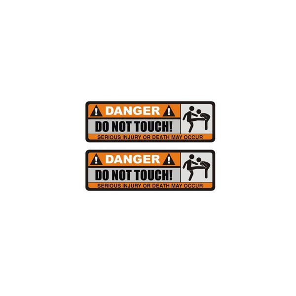 ドンタッチ デンジャー ステッカー 2枚セットお洒落なデザインのジョークステッカー！DO NOT TOUCH！ DANGER1枚の商品サイズ　約12cm X 4cm