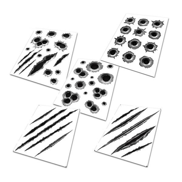 サバイバー スカーズ ステッカー銃弾の跡、刃物による傷跡、無法地帯を生き抜いた歴戦の傷跡ステッカー♪車やバイクはもちろん、ノートパソコンや家電などなど色んな場所に貼って楽しめます＾＾ノ