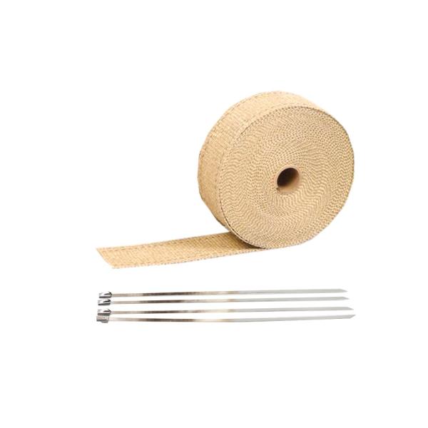 マフラーに巻きつけて放熱を抑制する車やバイクに使える！「耐熱サーモバンテージ」EXマニ、フロントパイプ、マフラーなどの高熱を発生する部品に巻きつけて放熱を抑制。熱害から各種パーツを守ります。エンジンルーム内への放熱をシャットアウトし吸気温度...